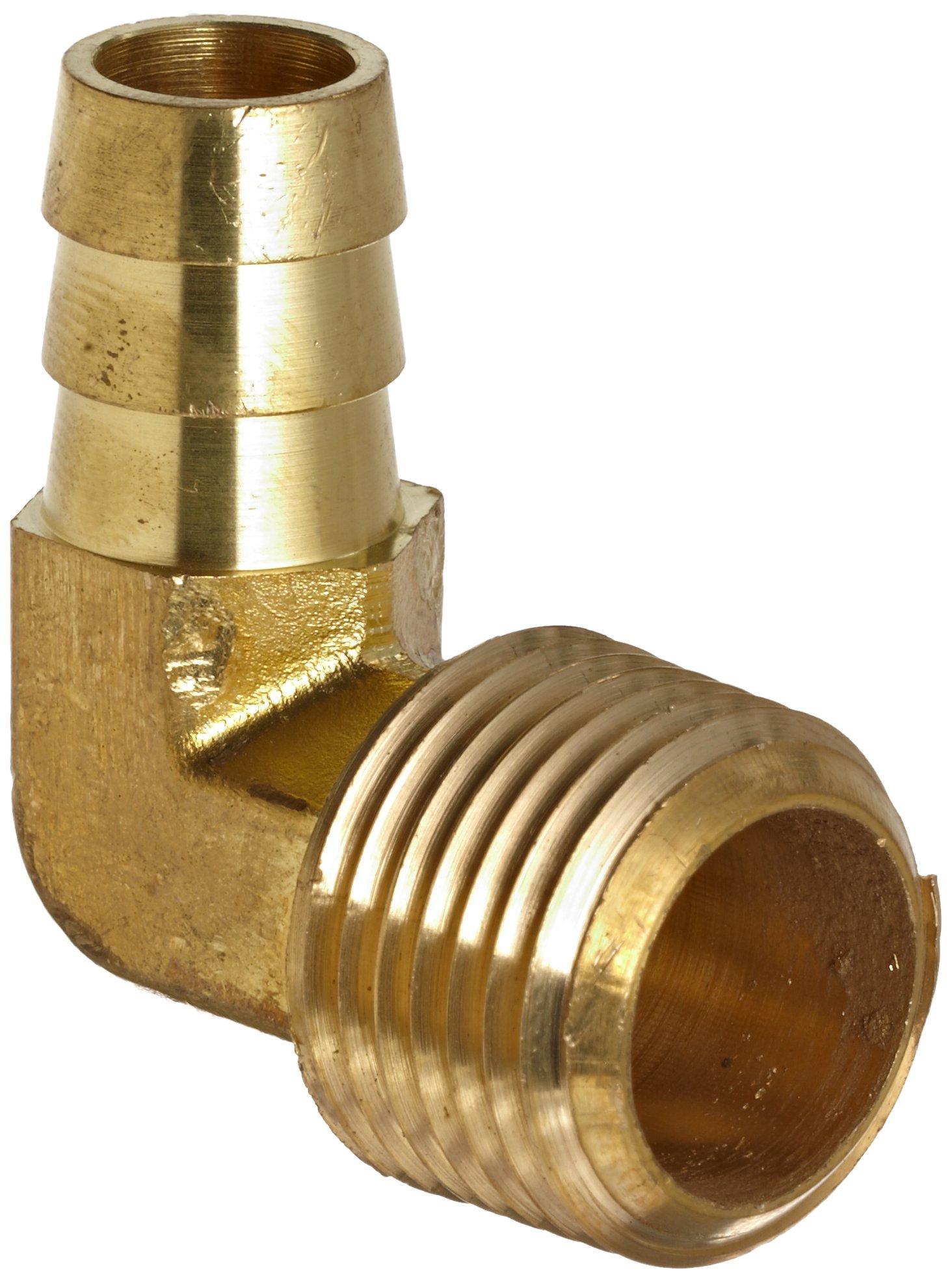 Anderson Metals Brass Hose Fitting 90 Degree Elbow 3 8 Barb X 1 2